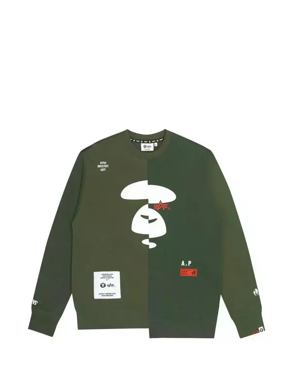 AAPE BY *A BATHING APE X Alpha Industries Asymmetric Sweatshirt