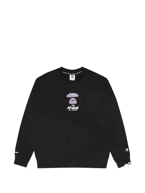 AAPE BY *A BATHING APE Graphic-print Crewneck Sweatshirt - Black