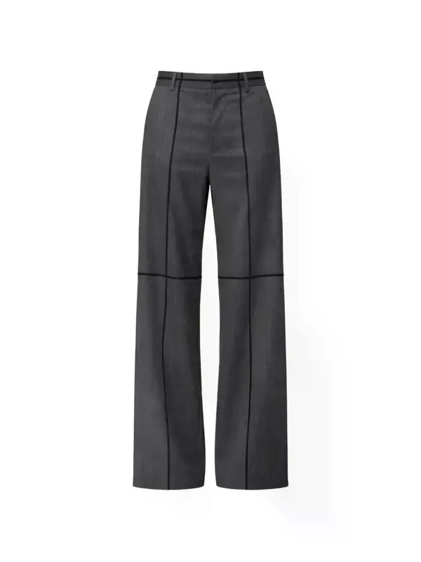 MAISON MARGIELA Contrast-piping Wide-leg Trousers - Grey