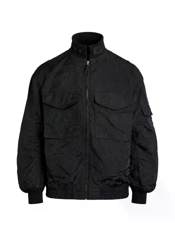 Comme Des Garçons Crinkled-finish Utility Jacket - Black