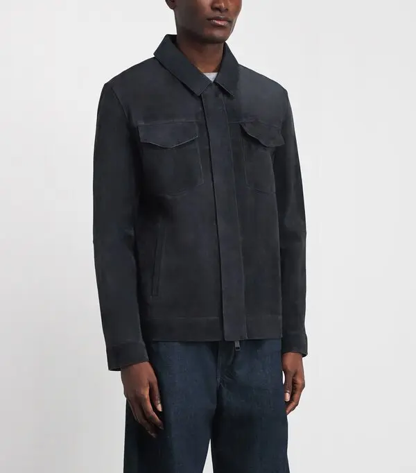 YVES SALOMON Suede Zip-up Jacket