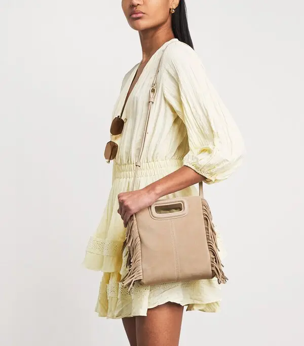Maje Suede Fringed M Bag