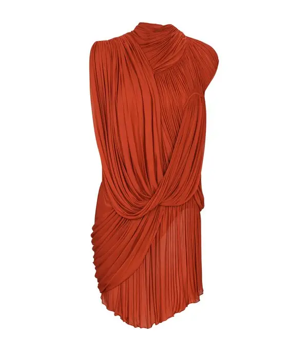 Balmain Jersey Draped Mini Dress - Red
