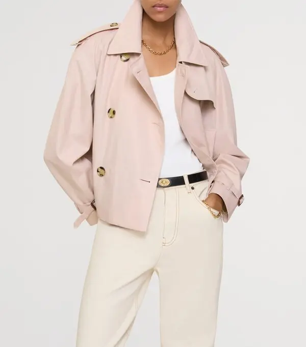 Burberry Cotton Cropped Mayfair Trench Jacket