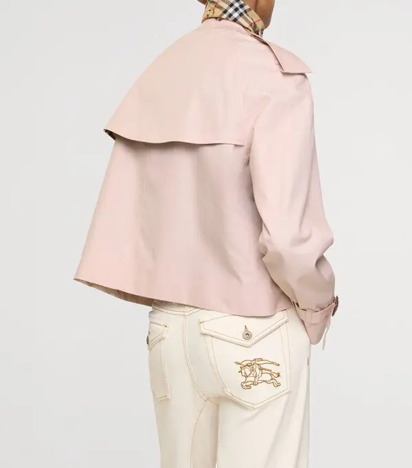 Burberry Cotton Cropped Mayfair Trench Jacket
