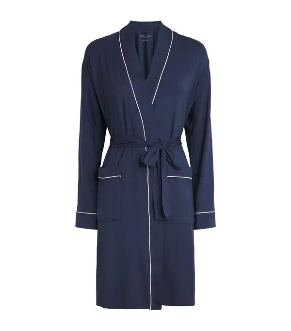 Derek Rose Micro Modal Lara Robe - Navy