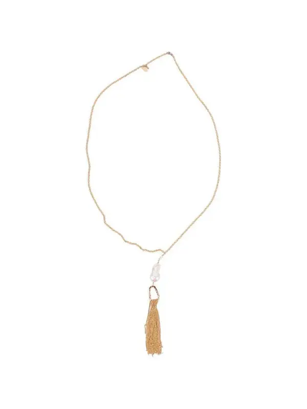 FORTE_FORTE Pearl Tassel-detail Necklace - Gold