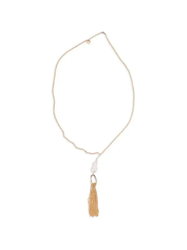 FORTE_FORTE Pearl Tassel-detail Necklace - Gold