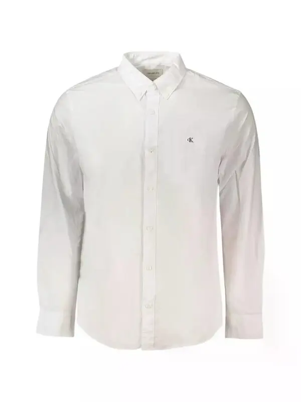 Calvin Klein Logo-embroidered Button-down Shirt - White