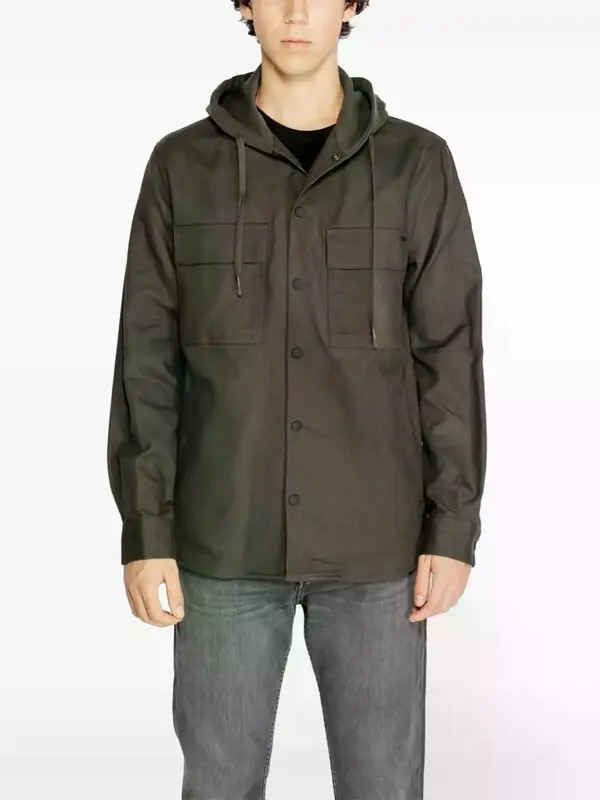 ANTONY MORATO Hooded Patch-pocket Shirt Jacket - Green