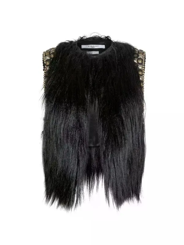 Givenchy Studded Fur Gilet - Black