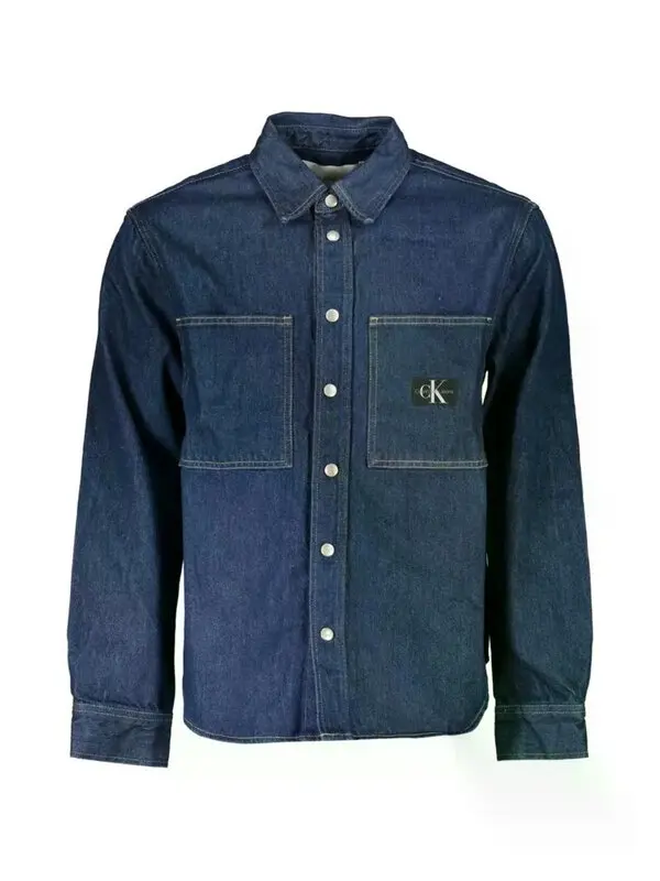 Calvin Klein Logo-patch Denim Jacket - Blue