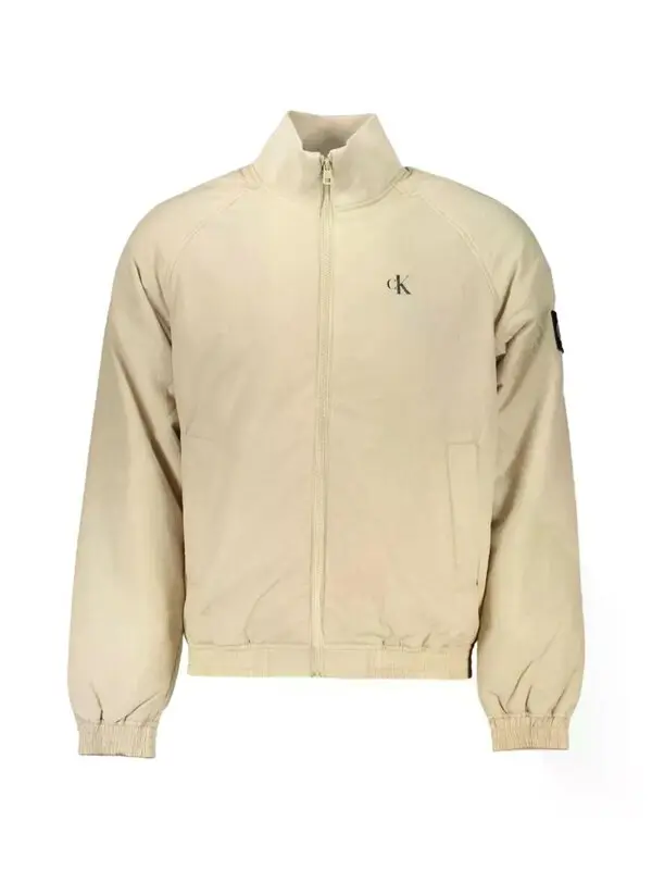 Calvin Klein Logo-embroidered Bomber Jacket - Neutrals