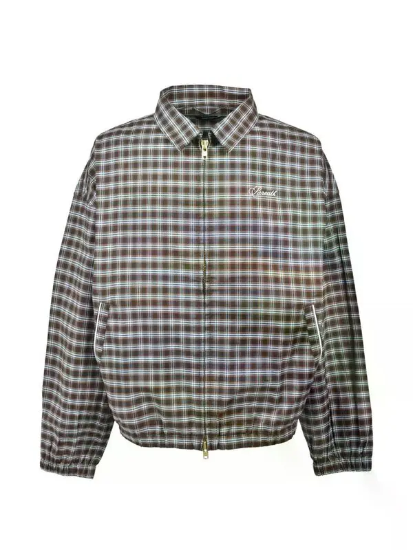 BREATH Script Logo Check-pattern Jacket - Brown