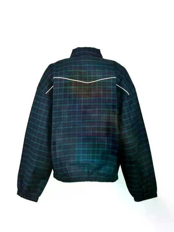 BREATH Logo Check-pattern Zip-up Jacket - Blue