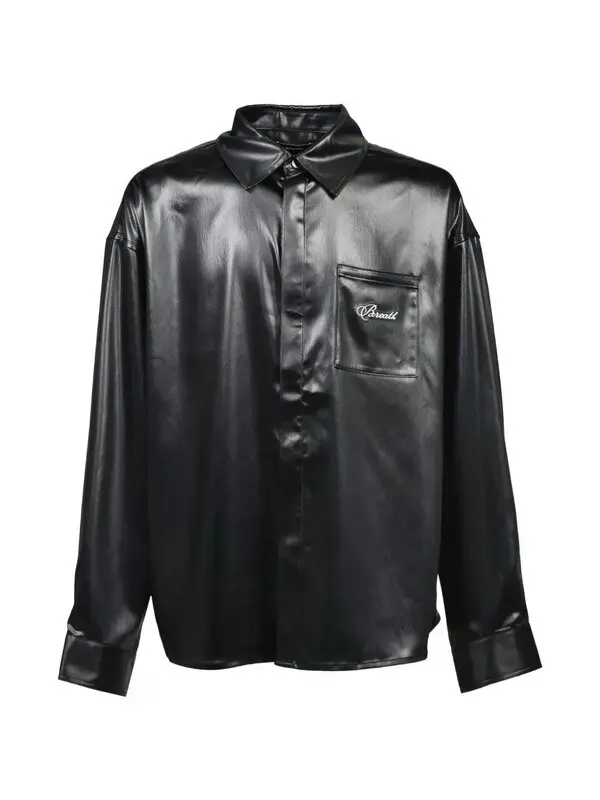 BREATH Script Logo Coated Long-sleeve Shirt