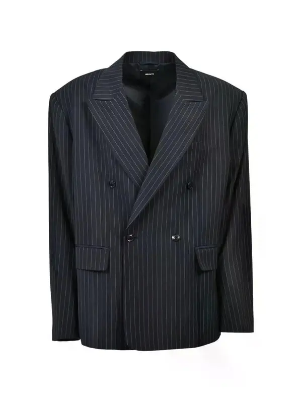 BREATH Oversized-fit Pinstripe Double-breasted Blazer