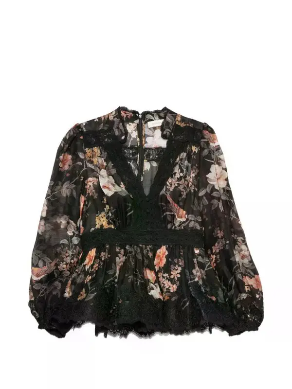 Zimmermann Carousel Floral-print Blouse