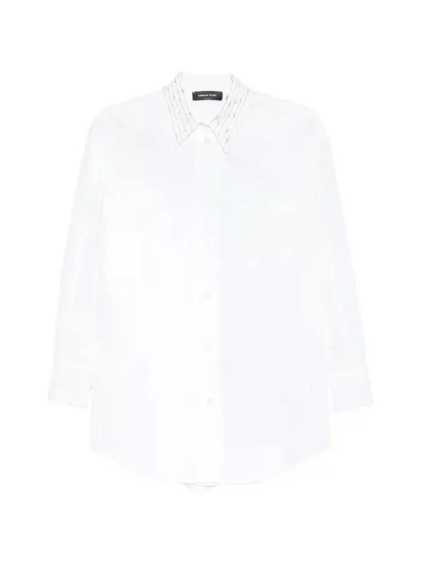 Fabiana Filippi Crystal-embellished Cotton Shirt - Neutrals
