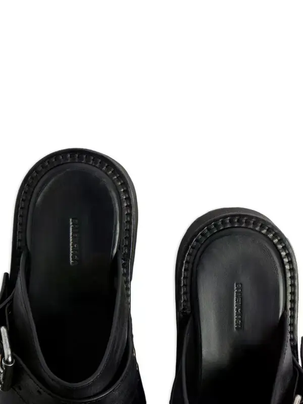 Balenciaga Buckle-strap Leather Mules