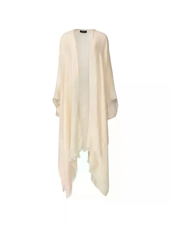 Fabiana Filippi Metallic-effect Frayed-edge Kaftan - Neutrals