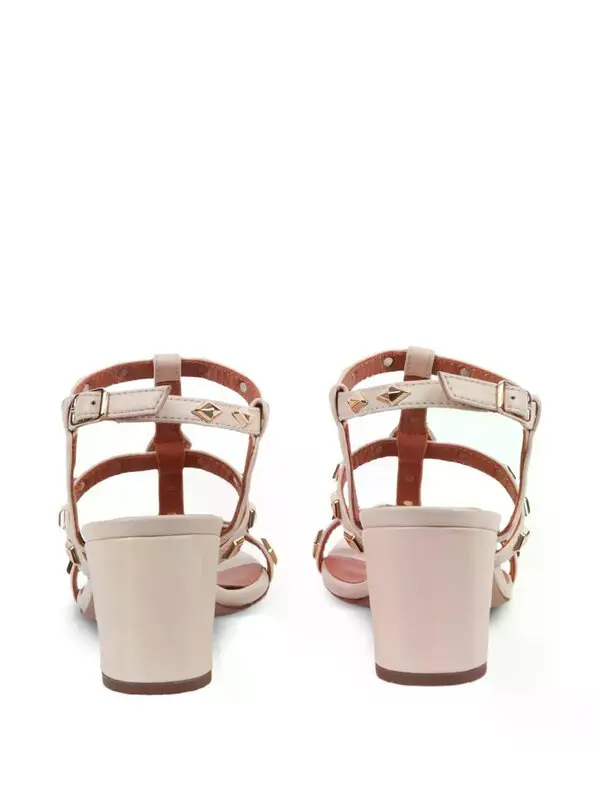 VIA ROMA 15 Diamond-studded Cage Sandals - Neutrals