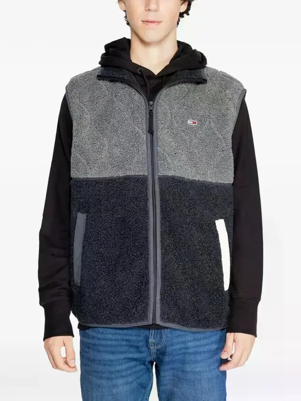 Tommy Hilfiger Panelled Quilted Gilet - Grey