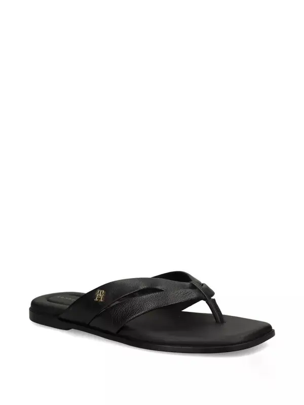 Tommy Hilfiger Monogram Plaque Leather Sandals