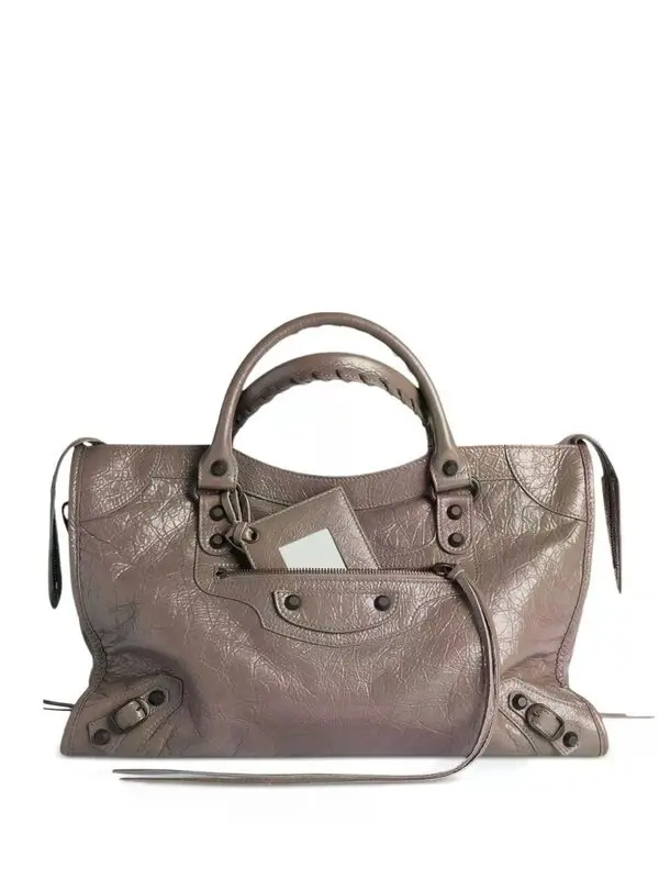Balenciaga City Leather Tote Bag - Grey