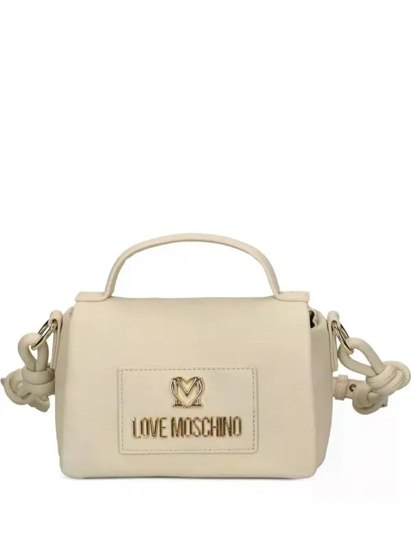 Moschino Logo-plaque Knotted-strap Crossbody Bag - Neutrals