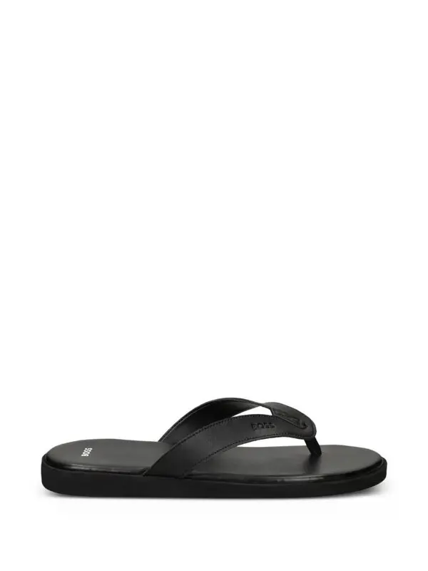 BOSS Logo-embossed Thong Sandals - Black