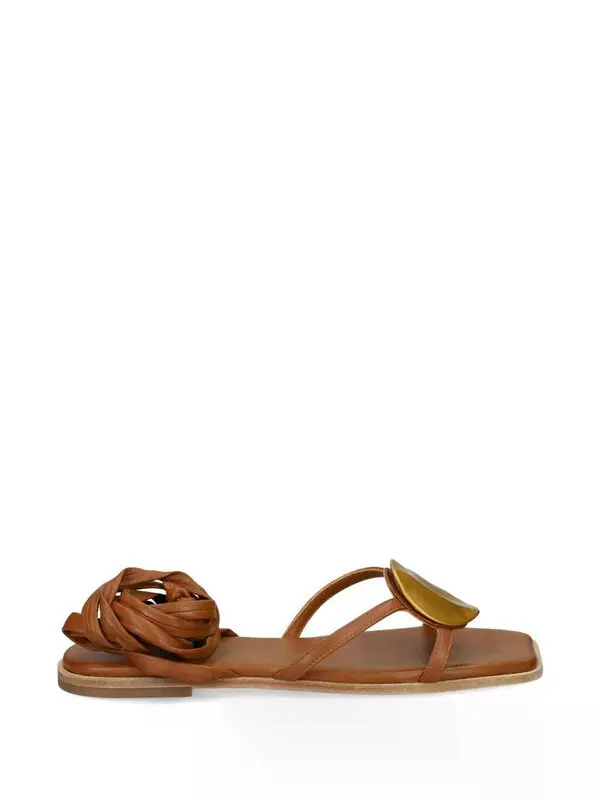VIC MATIE Embellished Tie-fastening Sandals - Brown