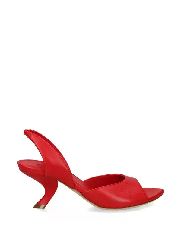 VIC MATIE Slingback Leather Sandals - Red