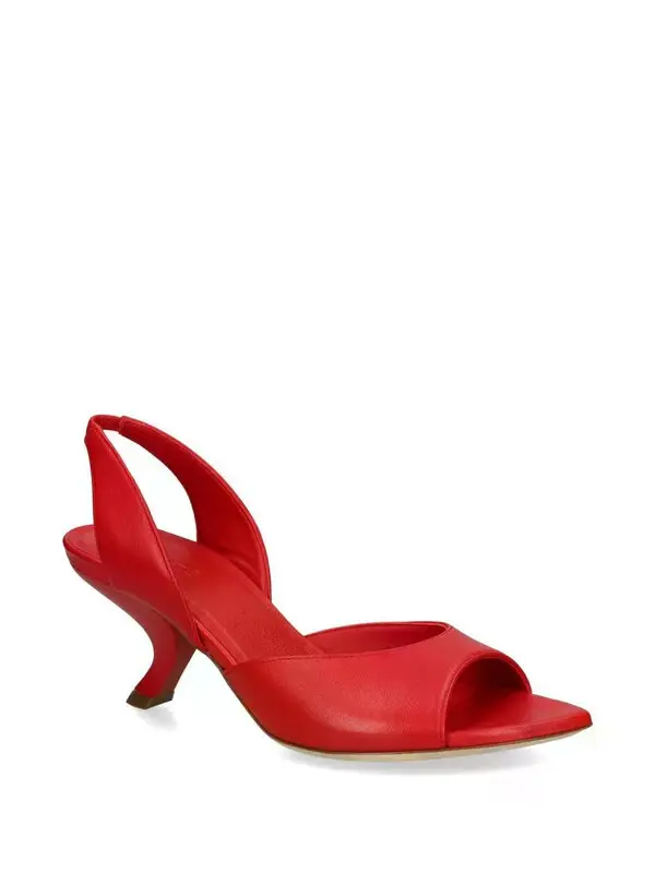 VIC MATIE Slingback Leather Sandals - Red
