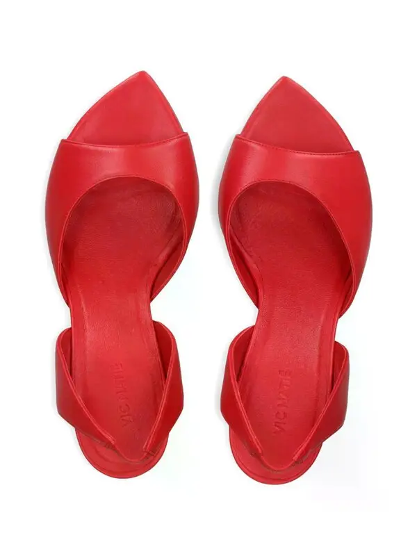 VIC MATIE Slingback Leather Sandals - Red