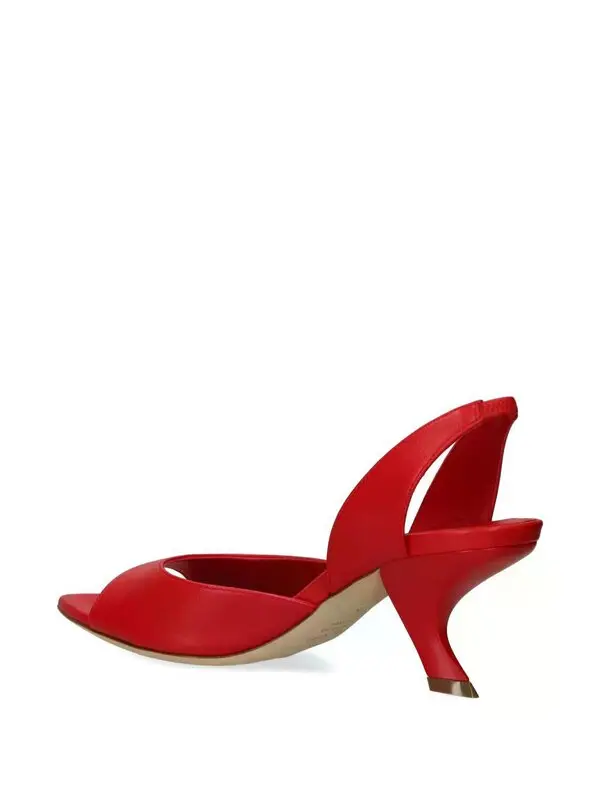 VIC MATIE Slingback Leather Sandals - Red