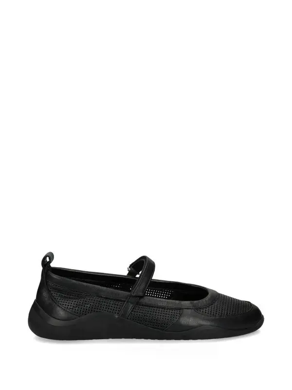 VIC MATIE Perforated Leather Ballet Flats - Black