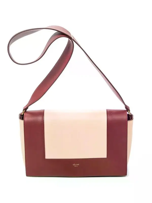 Celine Medium Frame Colour-block Leather Crossbody Bag - Red