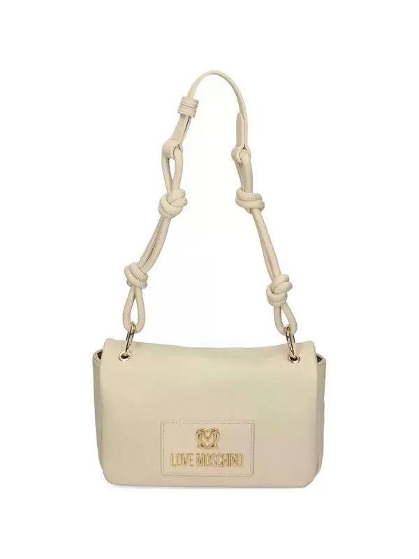 Moschino Logo-plaque Knotted Shoulder Bag - Neutrals