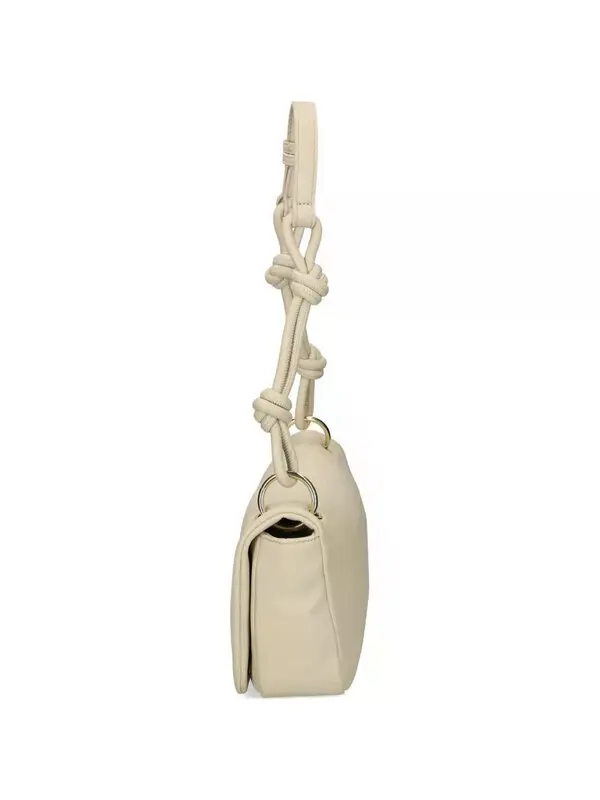 Moschino Logo-plaque Knotted Shoulder Bag - Neutrals