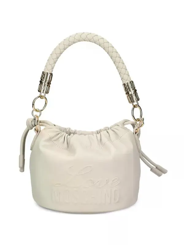 Moschino Embossed-logo Shoulder Bag With Braided Handle