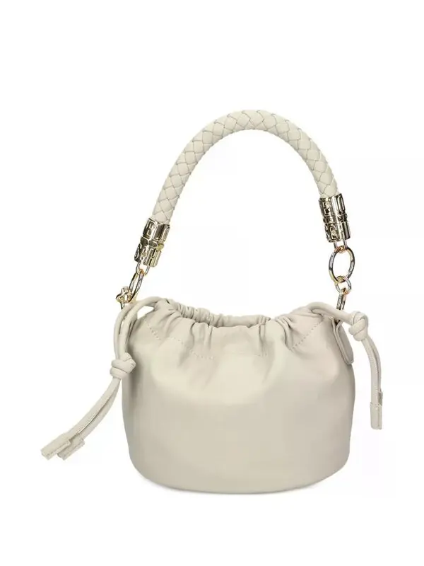 Moschino Embossed-logo Shoulder Bag With Braided Handle
