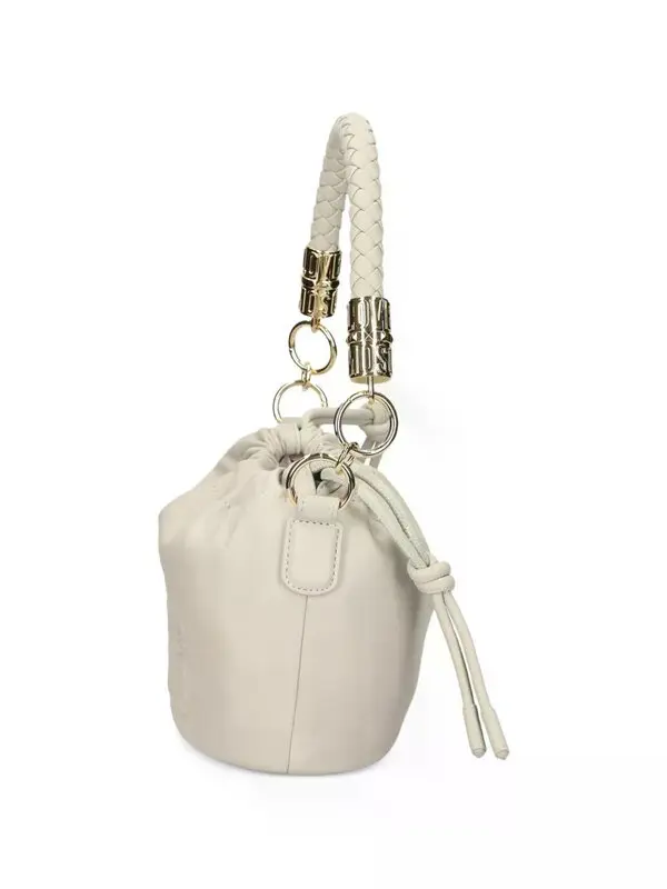 Moschino Embossed-logo Shoulder Bag With Braided Handle