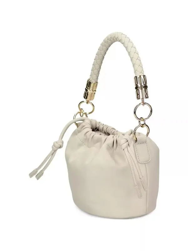 Moschino Embossed-logo Shoulder Bag With Braided Handle