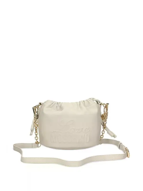 Moschino Embossed-logo Shoulder Bag With Braided Handle