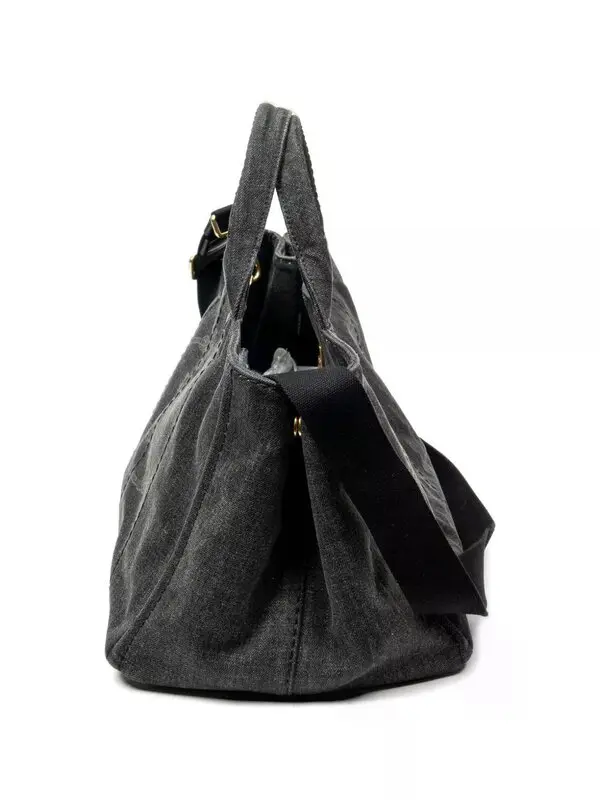 Prada Logo-print Denim Tote - Black