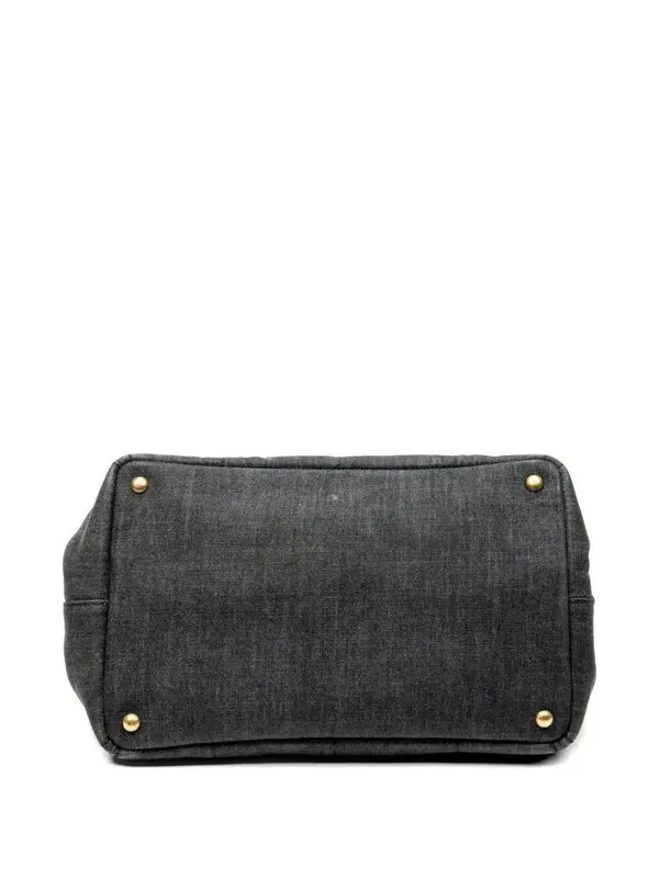 Prada Logo-print Denim Tote - Black