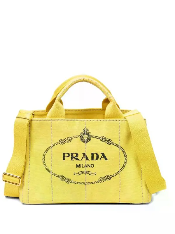 Prada Small Canapa Tote Bag - Yellow