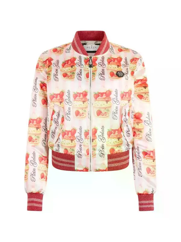 Philipp Plein Printed Bomber Jacket - White