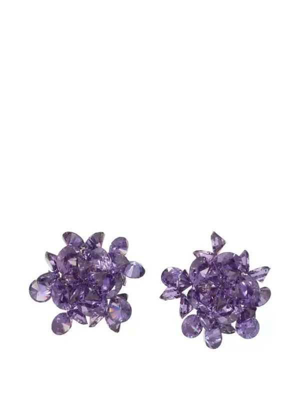 ROXANNE ASSOULIN Cubic Cluster Clip-on Earrings - Purple